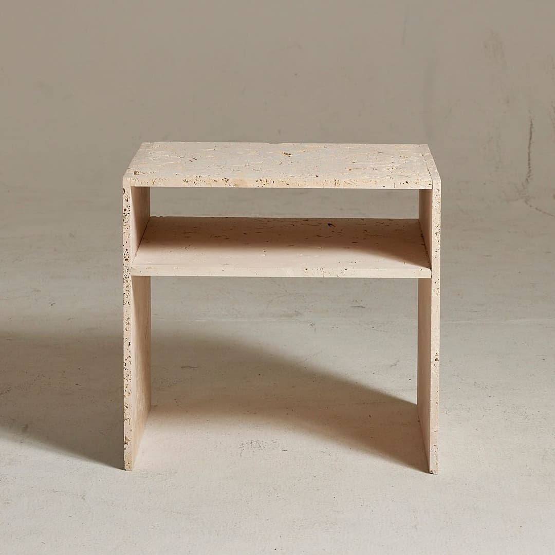 Bursa Travertine Side Table