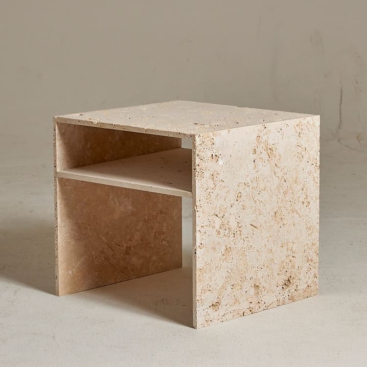 Bursa Travertine Side Table
