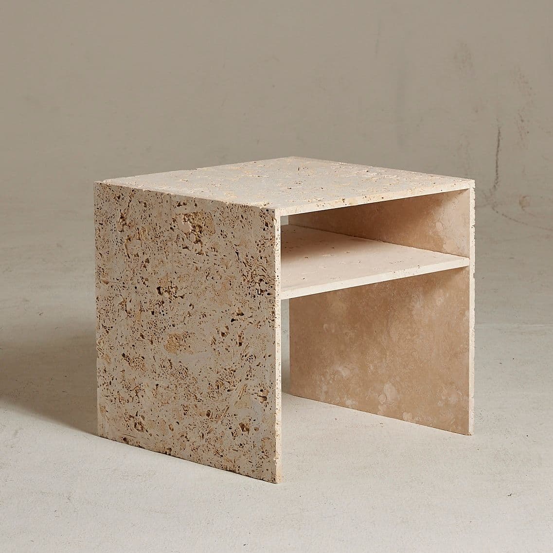 Bursa Travertine Side Table