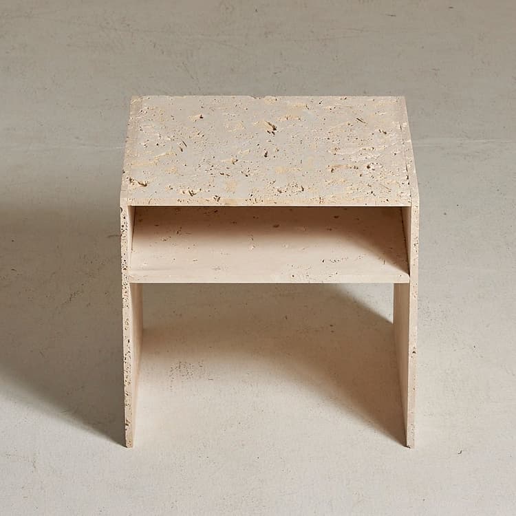 Bursa Travertine Side Table